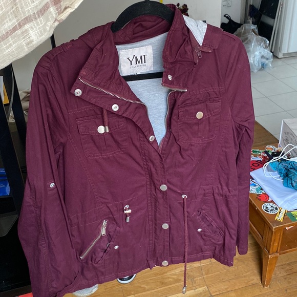 YMI | Jackets & Coats | Maroon Jacket | Poshmark